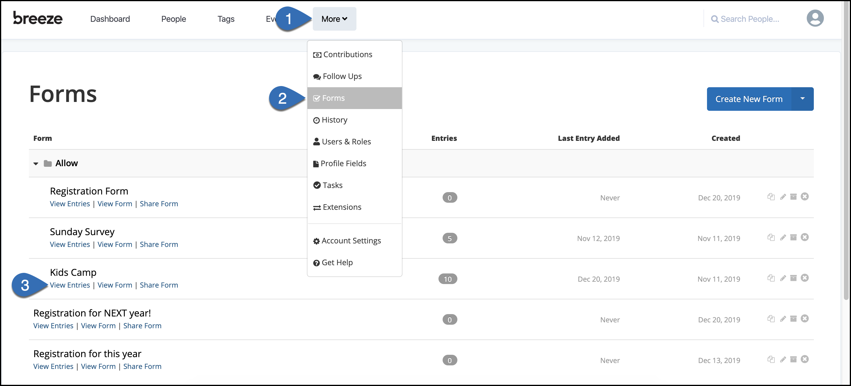 Getting Started with Forms – Breeze Church Management