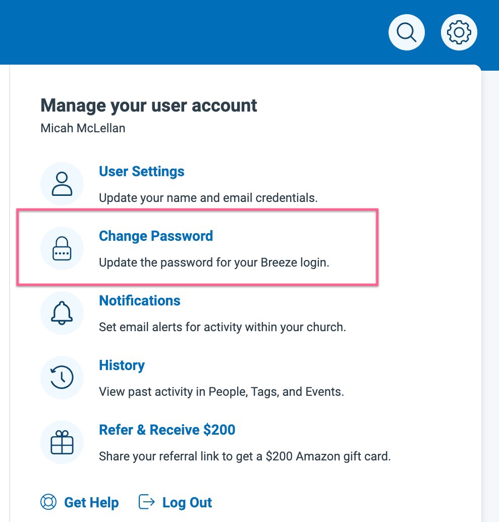 Changing Your Password (Members) – Breeze Church Management