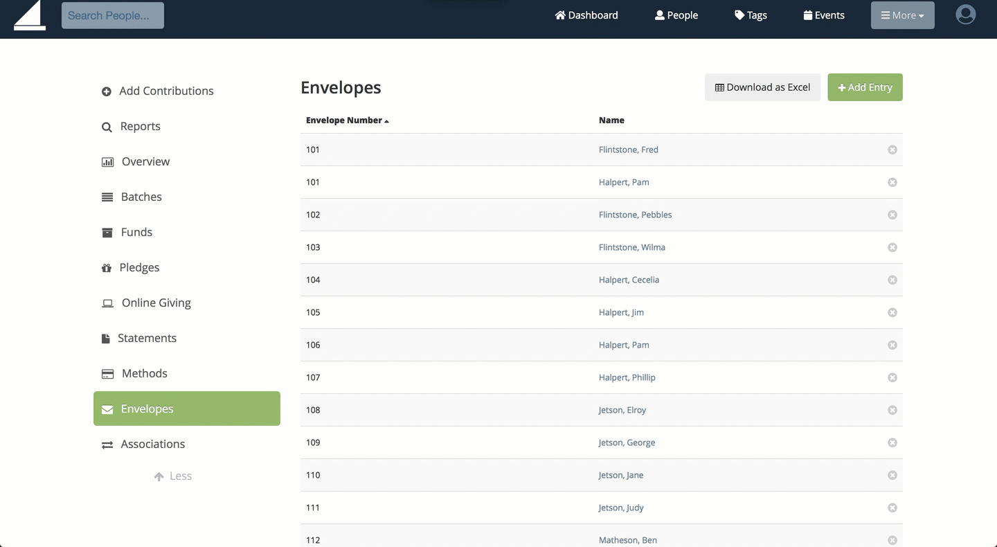 Using Envelope Numbers – Breeze Church Management