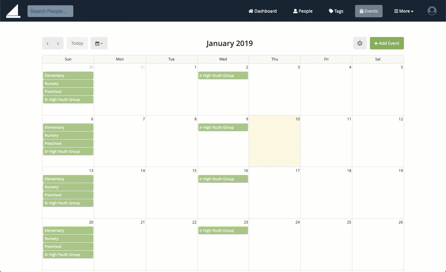 Deleting An Event Breeze Church Management