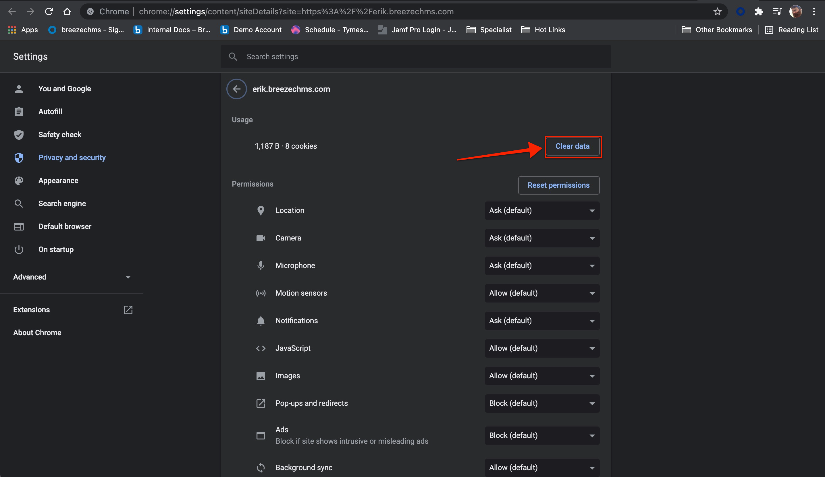 Google Chrome: Clearing Cache and Cookies for Specific Sites – Breeze ...