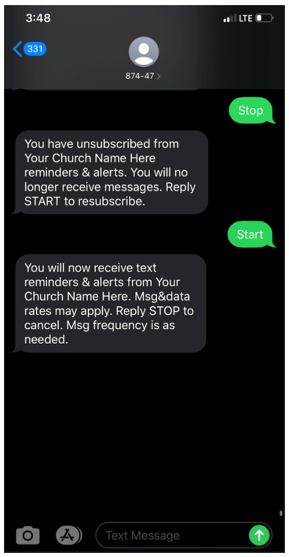 Texting People – Breeze Church Management